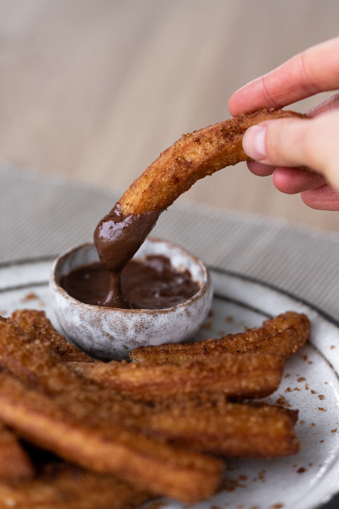 Churros With Spicy Dark Chocolate Ganache – Kitchen Julie